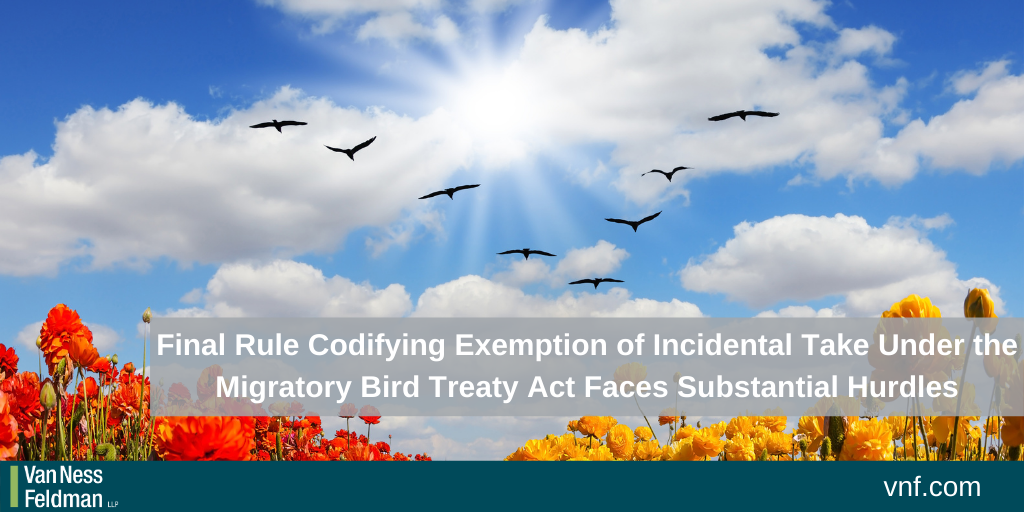 Final Rule Codifying Exemption of Incidental Take Under the Migratory ...